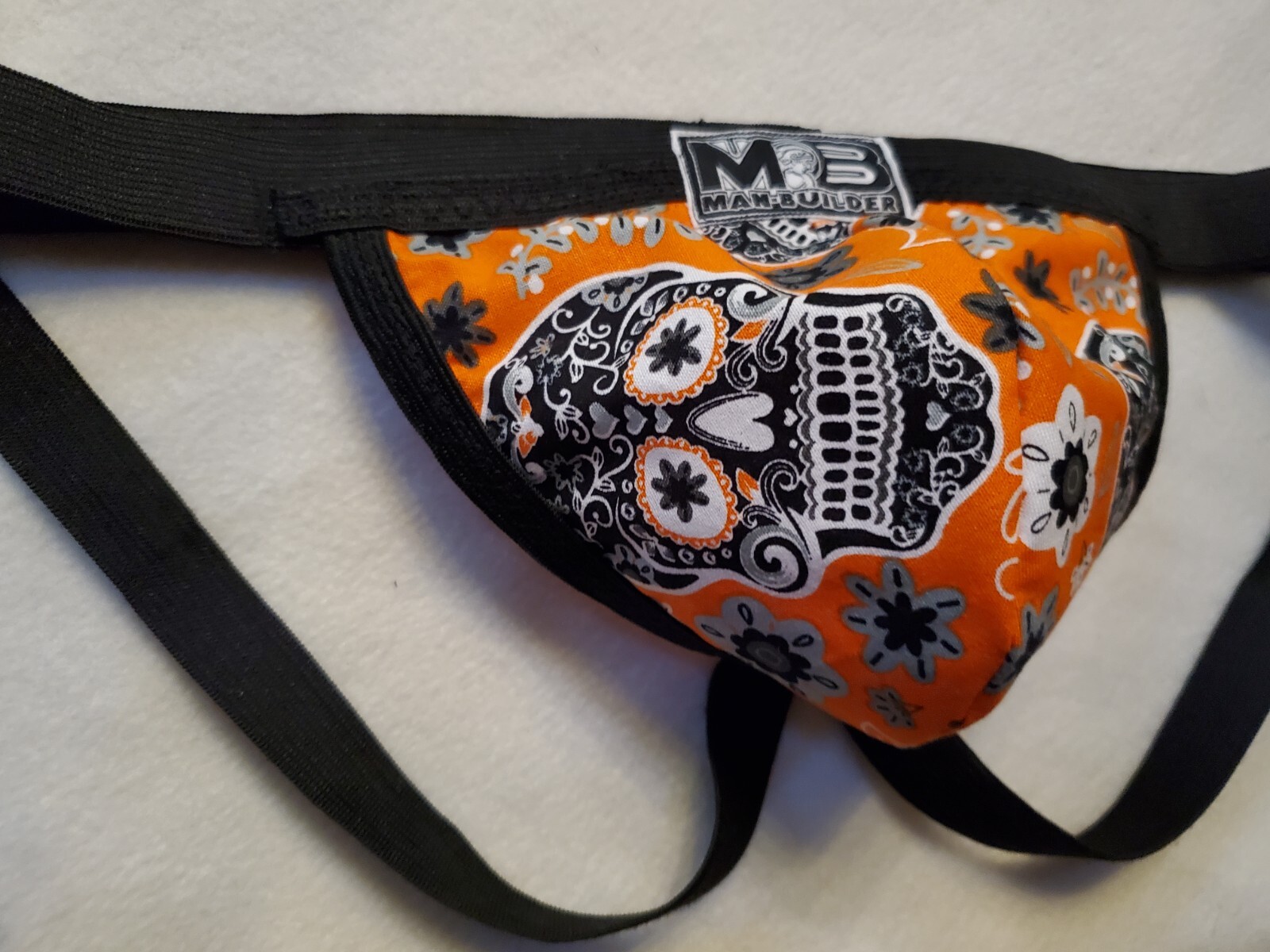 Halloween Skull Skeleton Jockstrap, Orange Black Jock, Modern Style 1 ...