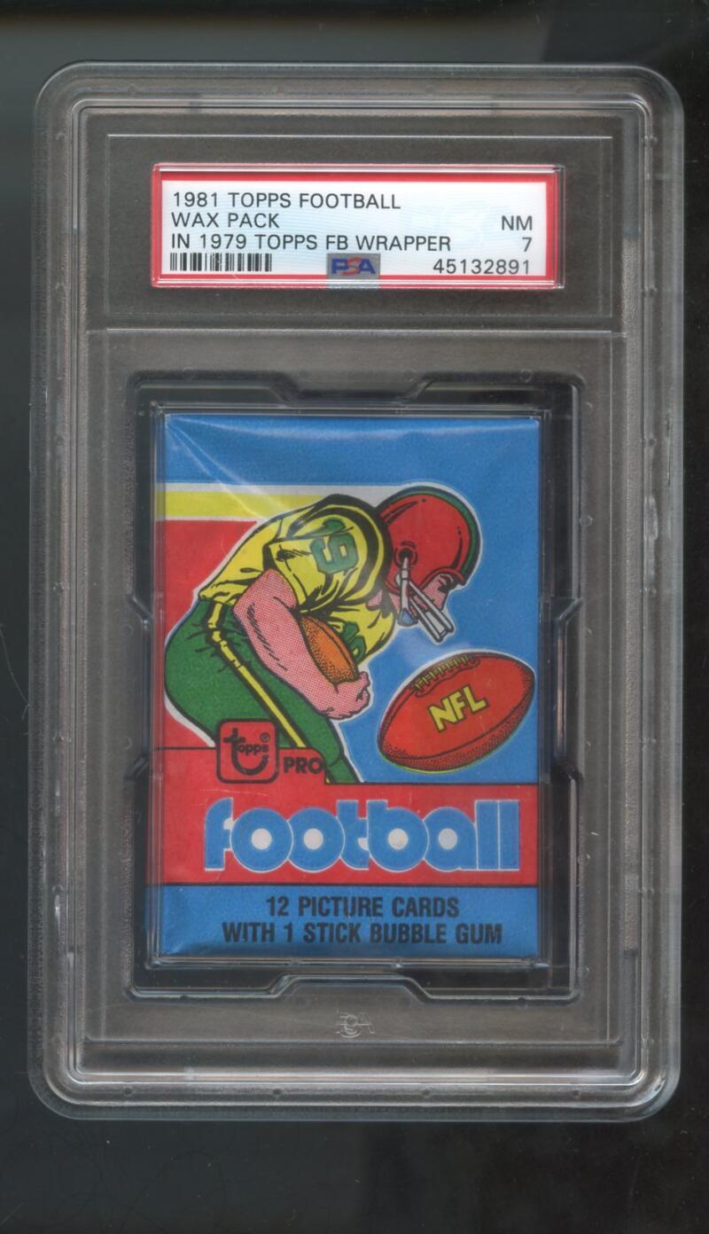 1981 Topps Football Card Unopened Wax Pack 1979 Wrapper PSA 7 Graded ...