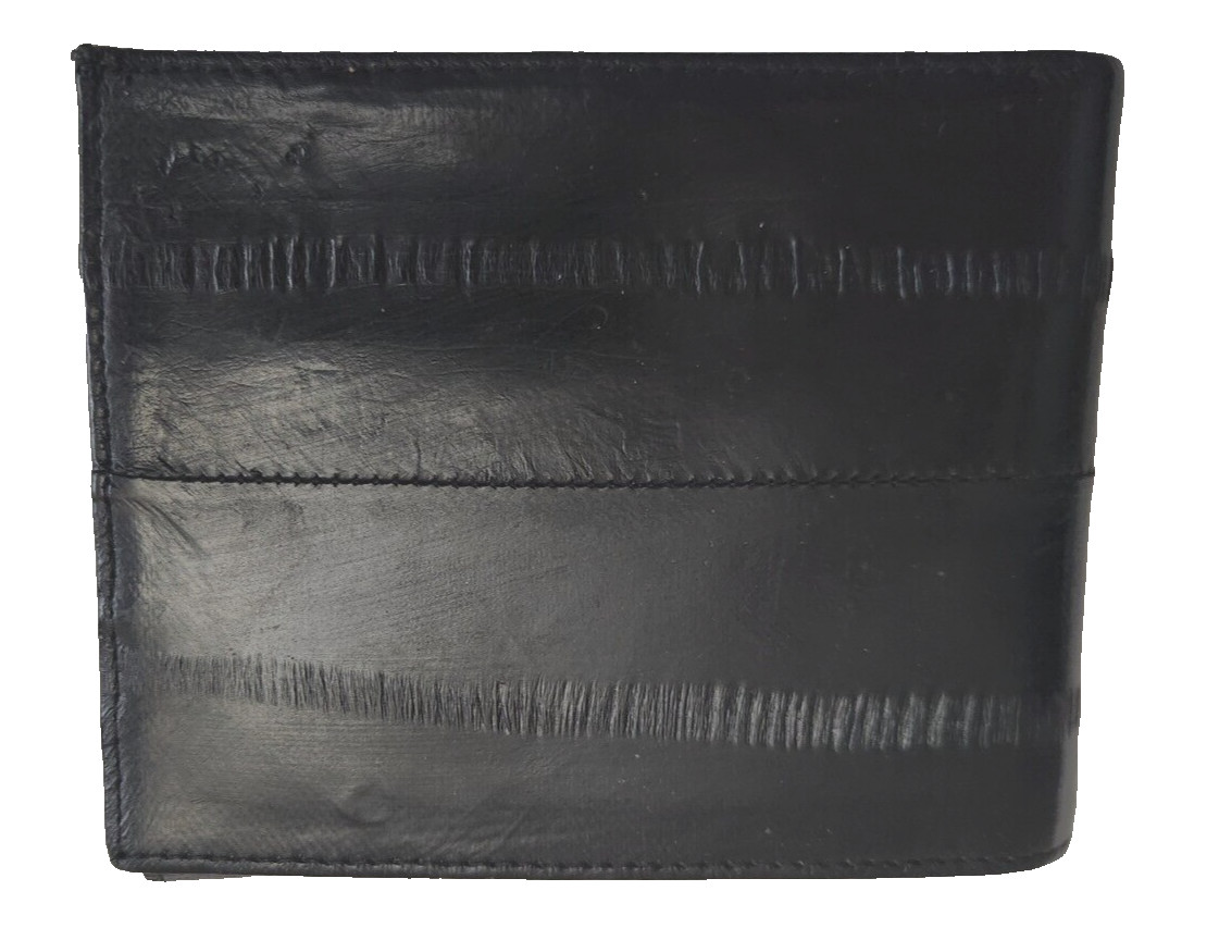 TAURUS Wallet Genuine Eel Skin Bi-Fold Black New Unus… - Gem