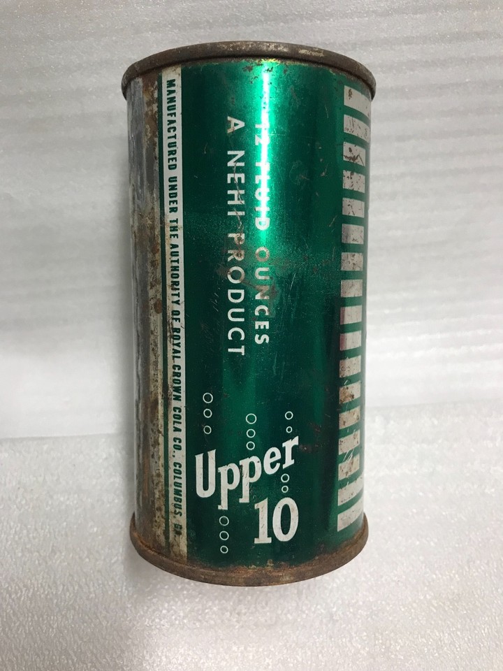 Vintage 1960s Upper 10 soda, Metal Pop Can, With Root Beer Lid,Big ...