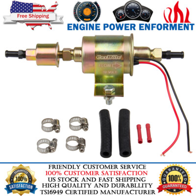 12V Universal 5-9PSI 30GPH External Electric Fuel Pump W/ Installation ...