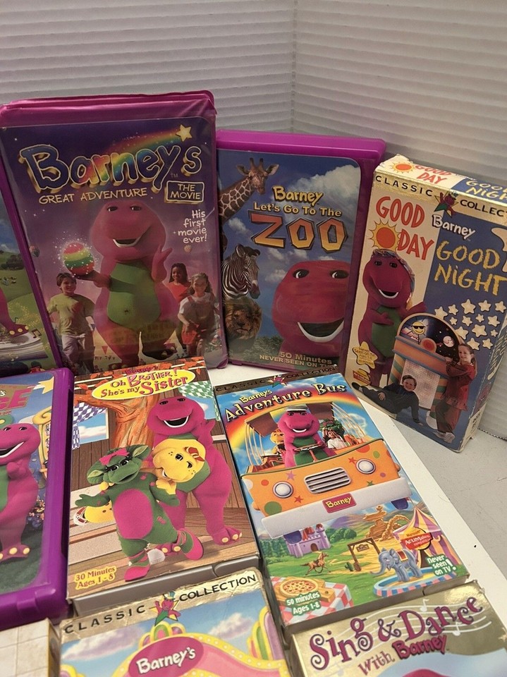 Barney VHS Videos Lot Of 15 Songs Original 90s Zoo House Clean Fun Sing ...