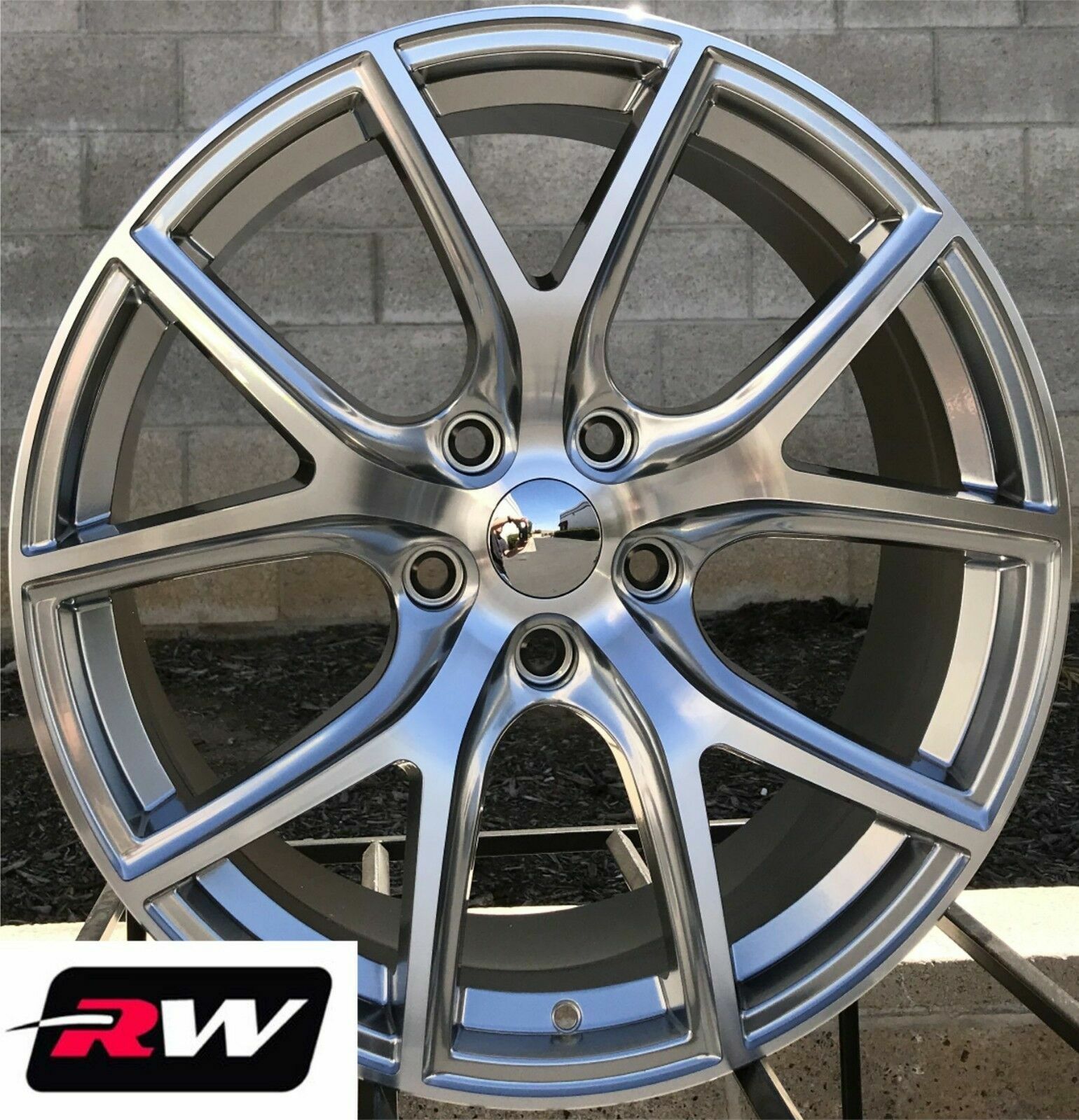 20" inch RW Wheels for Jeep Grand Cherokee 20x9" Hyper Silver SRT Night ...