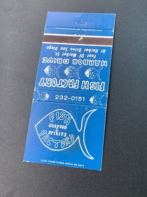 Vintage California Matchbook: “Fish Factory” San Diego | eBay