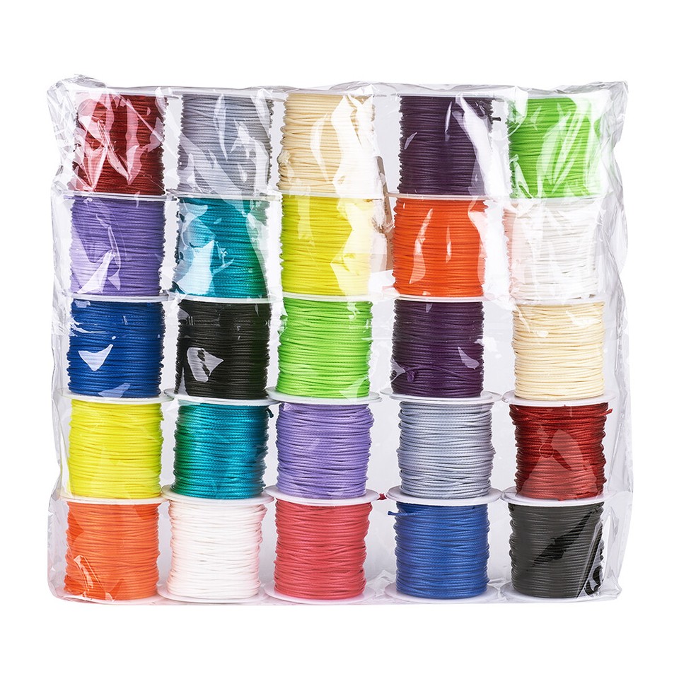 25 Roll Waxed Polyester Cords Jewelry Beading Thread Sewing Bracelet ...