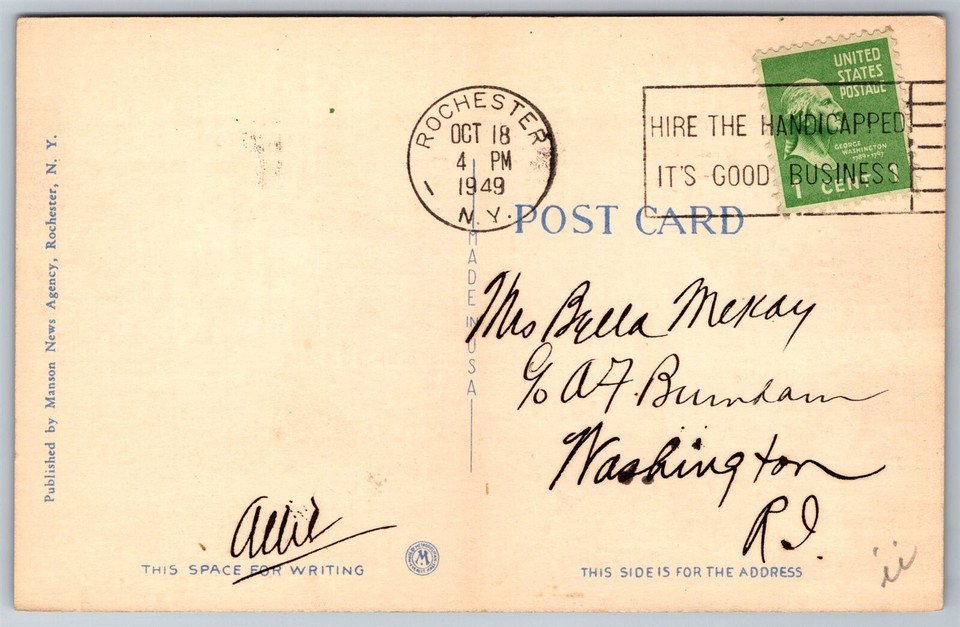 Postcard Greetings from Rochester NY large letter linen 1949 O127 | eBay