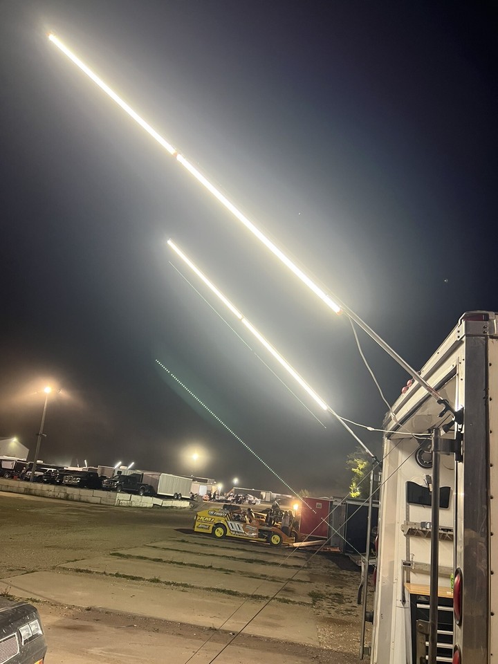 LED Pit Lights for Race Trailer – 10-Foot Poles, 20,000 Lumens – IMCA ...