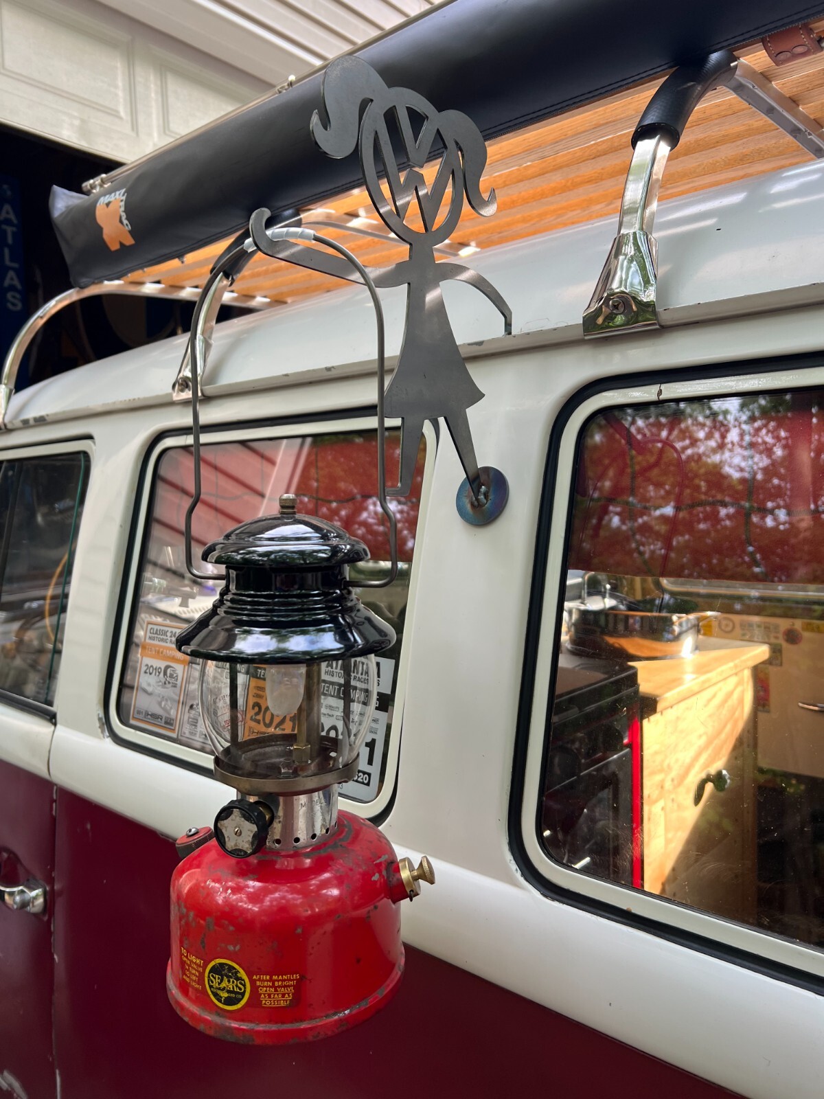VW Bus Camper Westfalia Vanagon Beetle Girl Lantern and Adventure Hanger | Universal Fitment ...