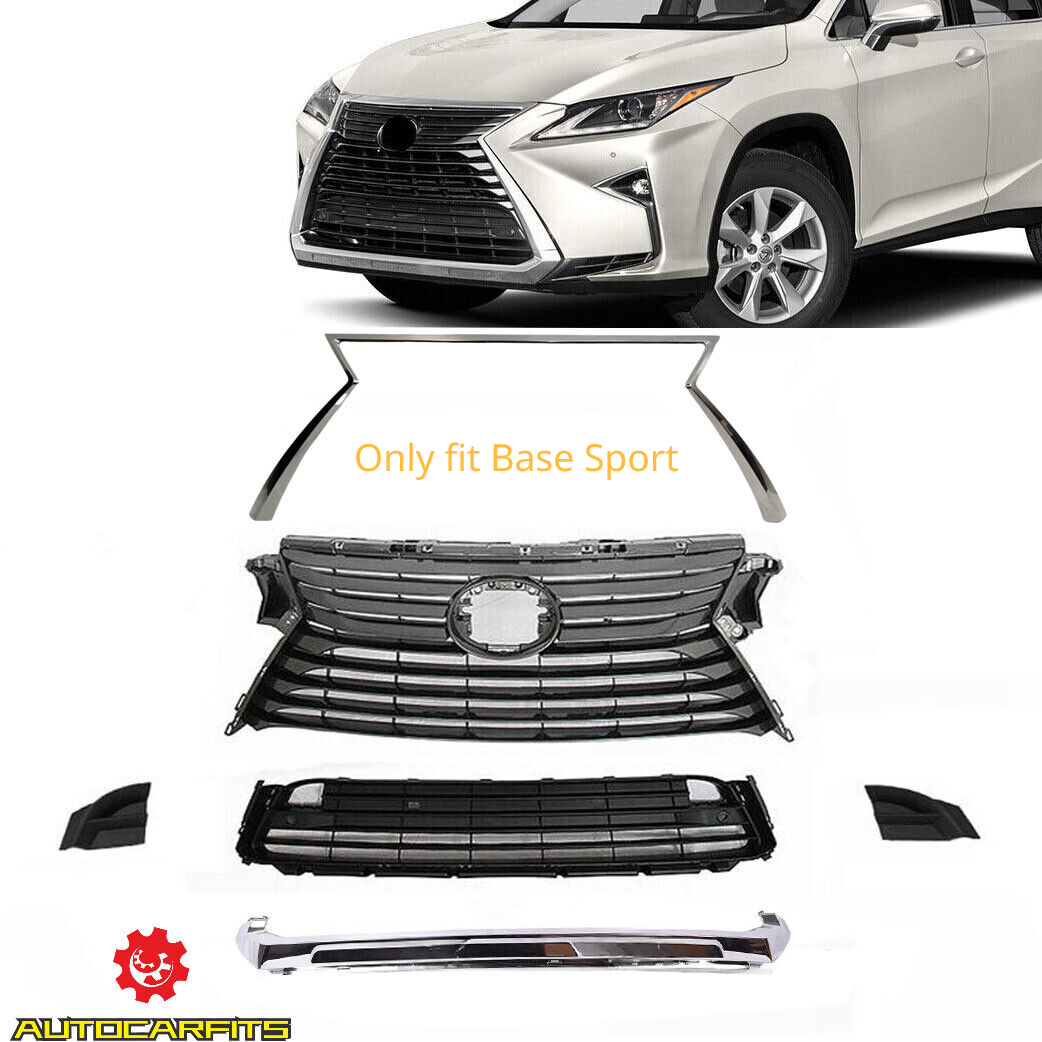 For 2016-2019 Lexus RX350 RX450H RX350L Upper Lower Grille/Chrome Trim ...