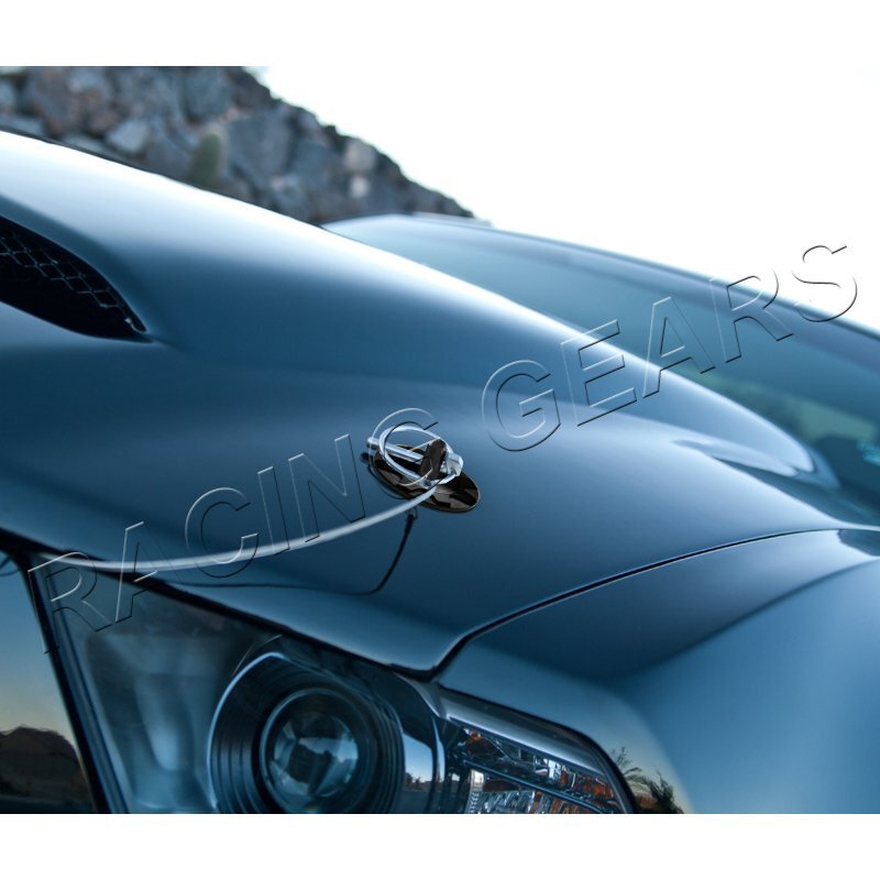 BLACK ALUMINUM SECURITY RACING SPORT BONNET APPEARANCE KIT HOOD PINS ...