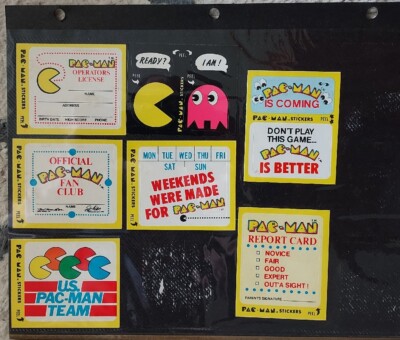 Rare Vintage 1980 Pac Man Stickers Lot of Fleer Midway 80’s Arcade ...