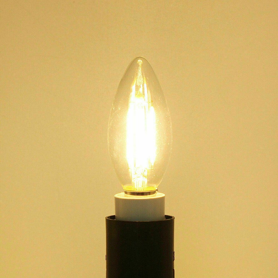 Dimmable E14 C35 Led Filament Light Bulbs Decorative White Flame tip ...