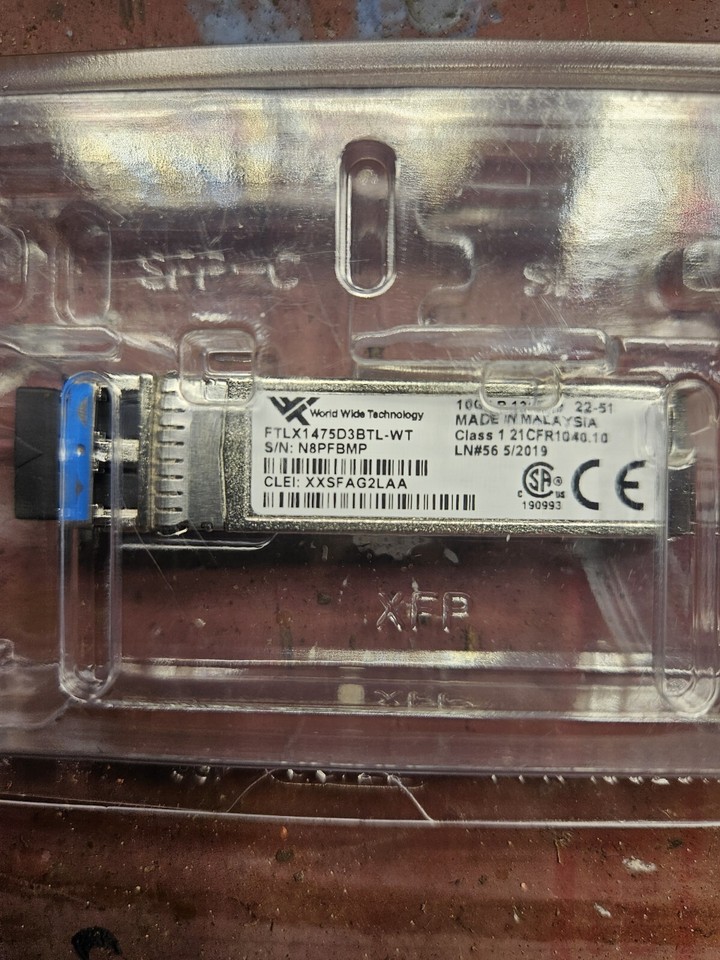 WWT SFP FTLX1475D3BTL-WT 10gbase-lr/lw EXT Temp Optical Transceiver ...