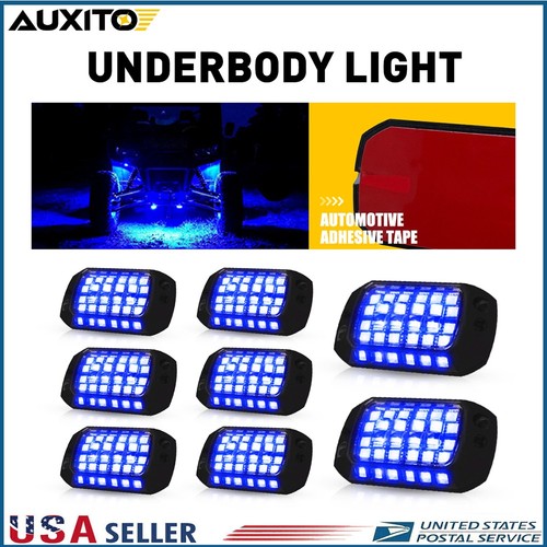 Pure Blue LED Rock Lights 8Pods - Waterproof LED Underglow Underbody ...