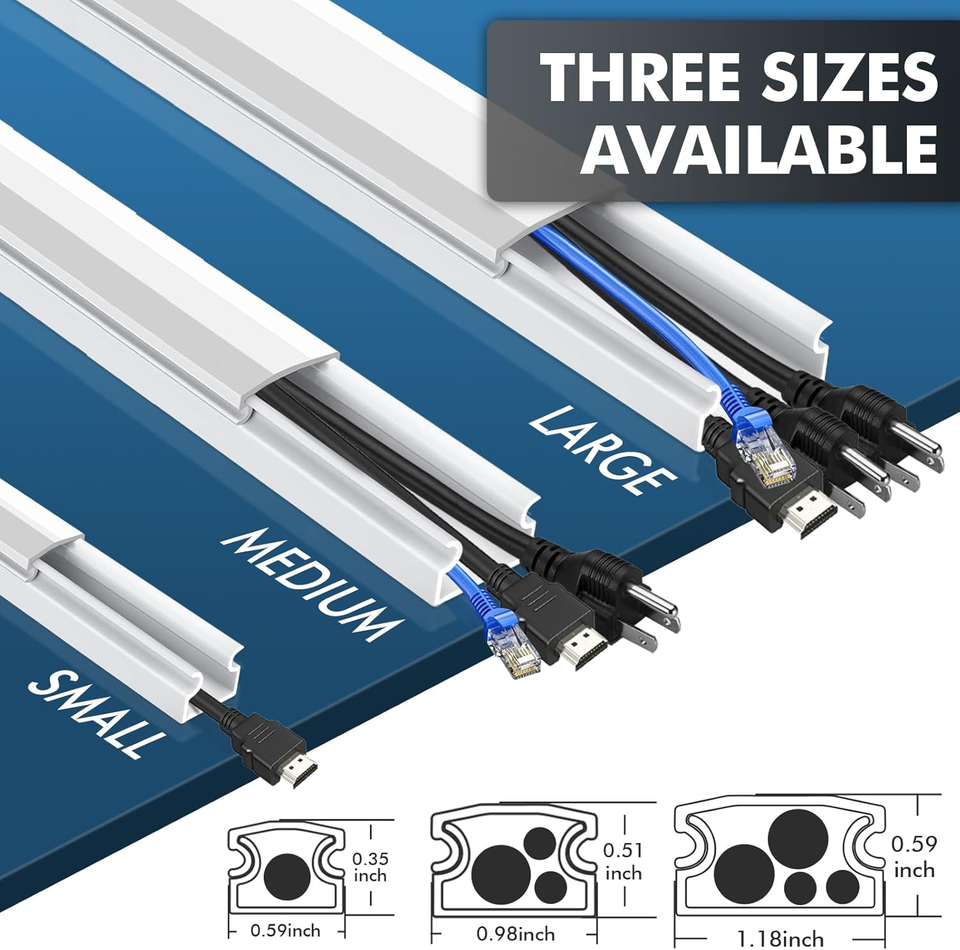 2.4M Cable Trunking Kit Self Adhesive – Mini Trunking for Electric ...