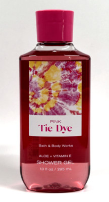 NEW 1 BATH & BODY WORKS PINK TIE DYE BODY WASH SHOWER GEL 10 FL OZ ALOE ...