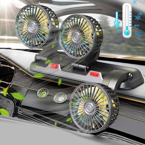 Adjustable 2-Speed 360 Rotating 12V Car Cooling Fan Portable for Car ...