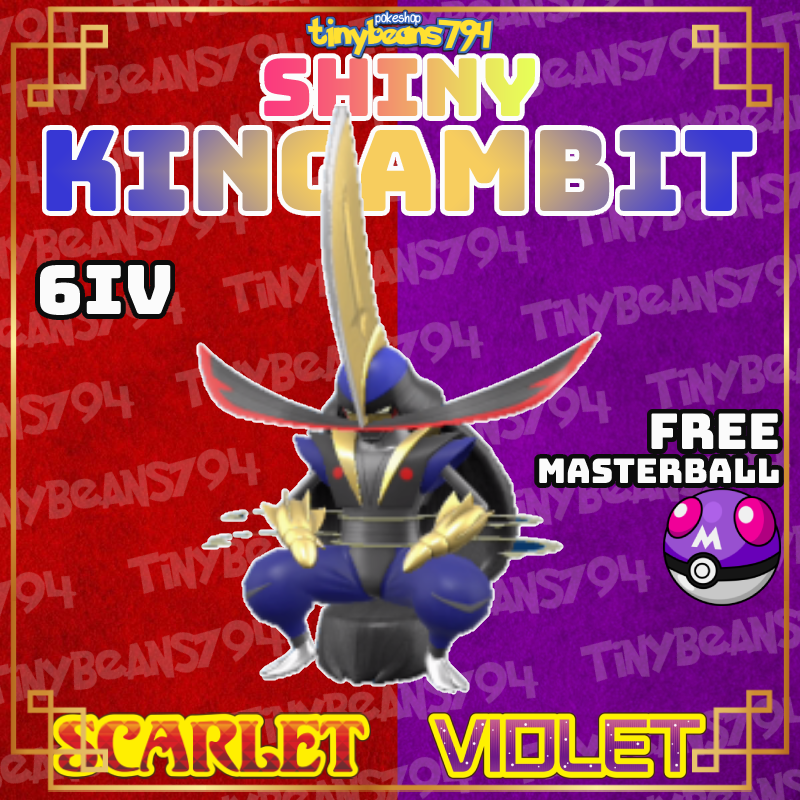 ⭐SHINY KINGAMBIT⭐6IV Battle Ready + EV Trained⭐Pokemon Scarlet and ...