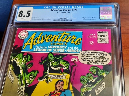 Adventure Comics 370 CGC 8.5 White pages 1968 Legion of Super Heroes ...