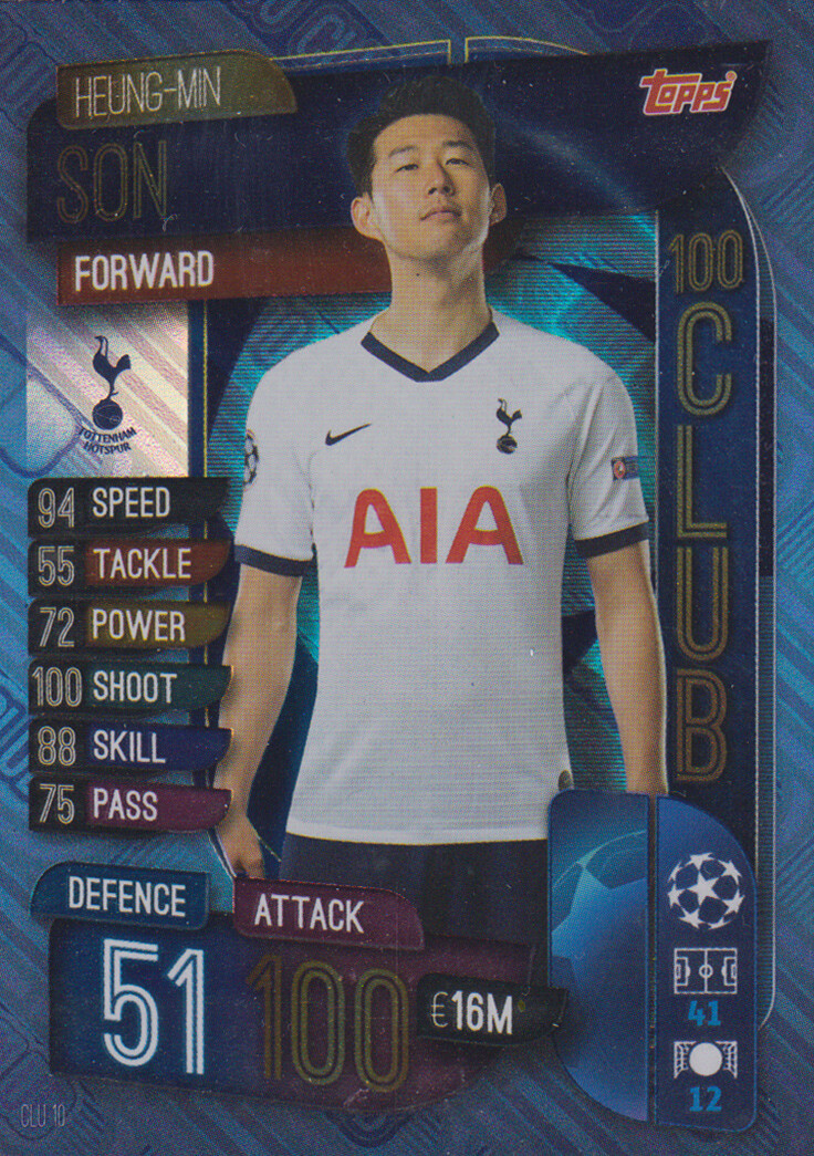 Topps Match Attax Champions League 19 20 2019 2020 CLU10 Heung-Min Son ...