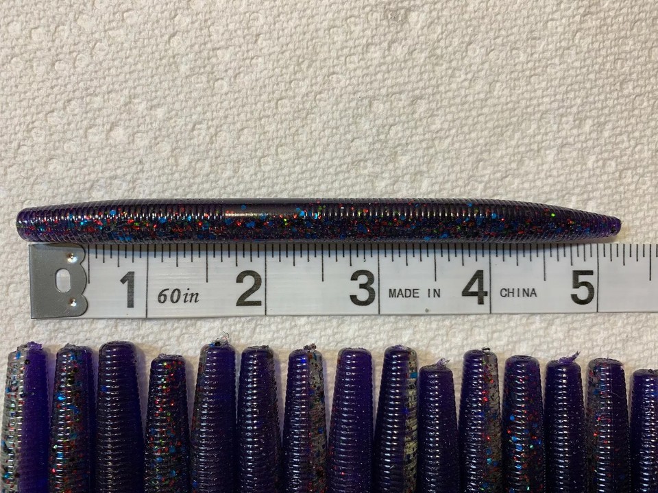 25ct Lot 5” Inch June bug Senko Style Stick Bait Soft Plastic Bass ...