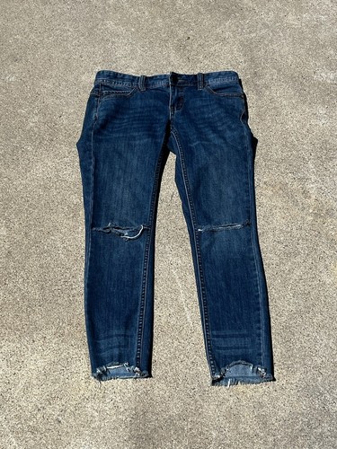 Free People 61855-16515125 Skinny Cropped Medium Wash Denim Womens Size ...