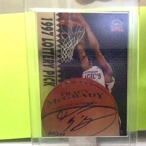 1997 Score Board Lottery Pick Tracy Mcgrady Authentic Autograph GOLD NM ...