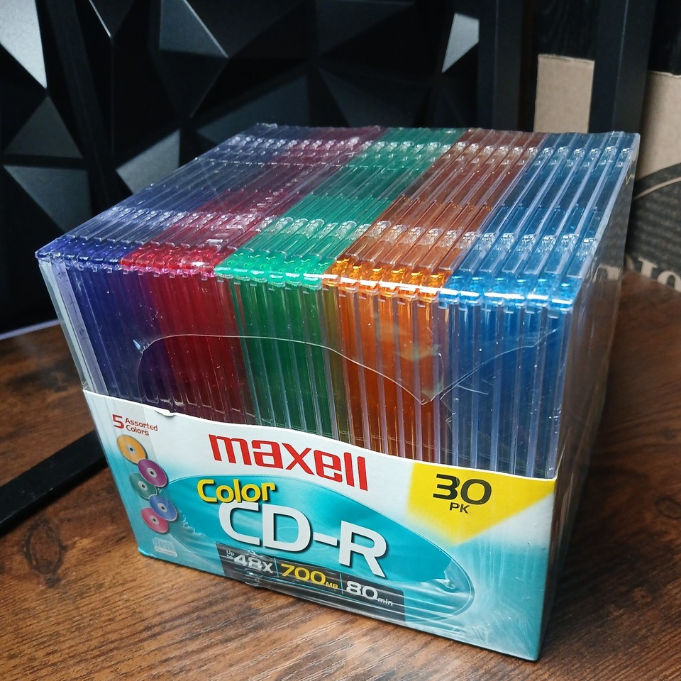 Maxell Color CD-R 30 Pack Slimline Jewel Case 48X 700MB 80min | eBay