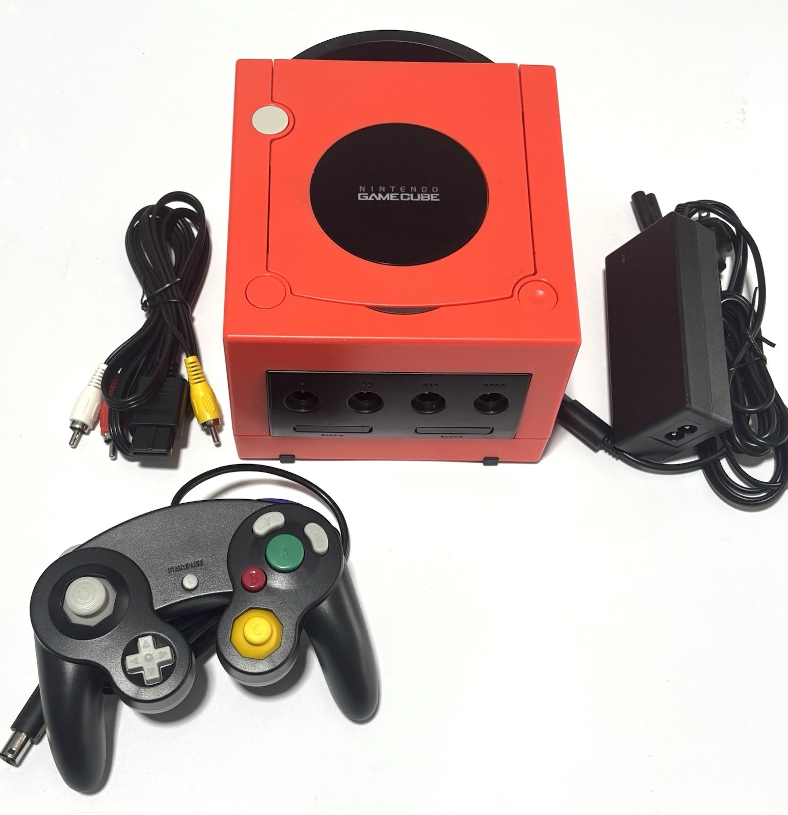 Nintendo GameCube Console Red&Black Custom Console + Controller + Wires ...