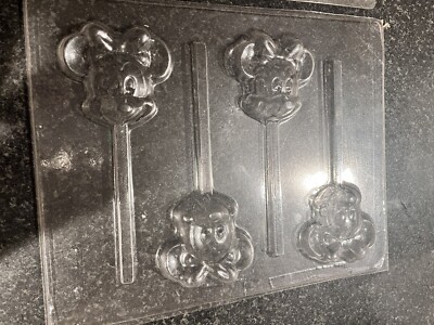 MINNIE MOUSE And Mickey Mouse Face Head Chocolate Candy Lollipop Mold ...