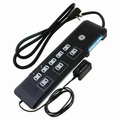 GE 34117 8-Outlet Surge Protector with USB Tether, 4ft Cord | eBay