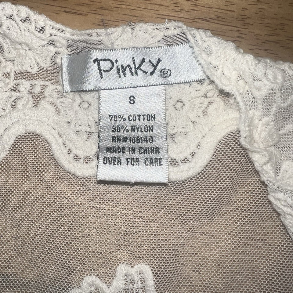 Woman’s Lace Vest Boho Western Rodeo Hippie Pinky Size Small Cream ...