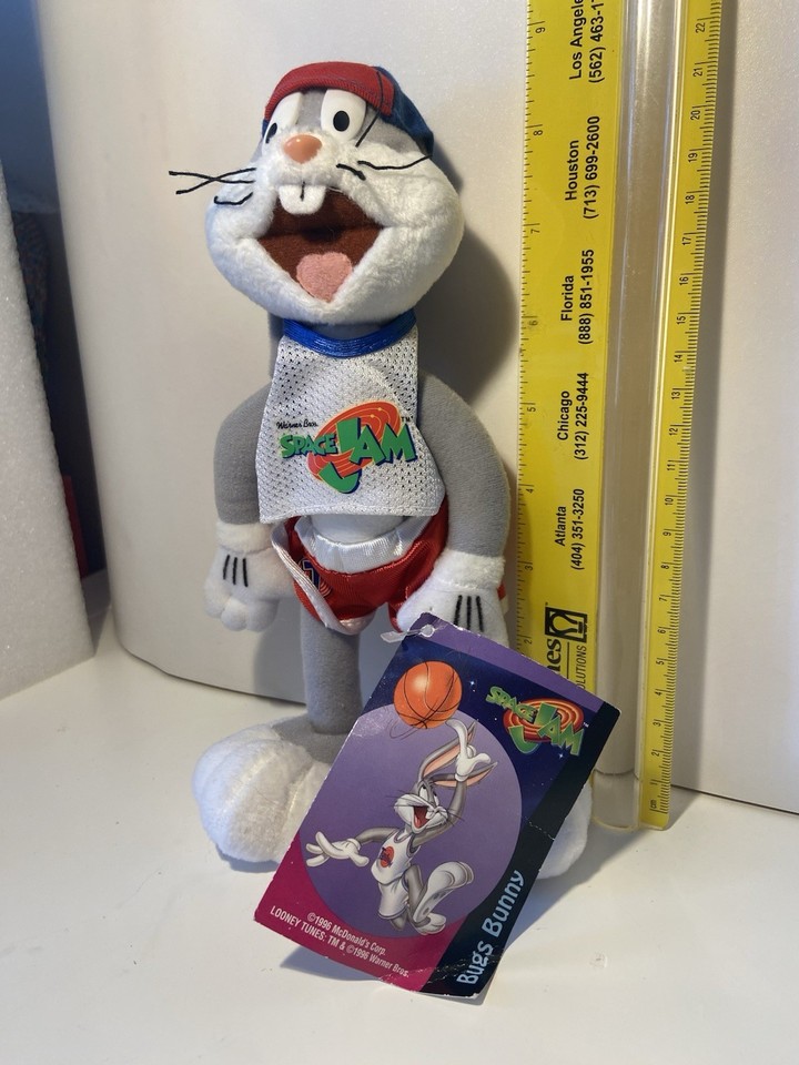 Space Jam - Bugs Bunny Plush - Tune Squad Stuffed Toy McDonalds 1996 ...