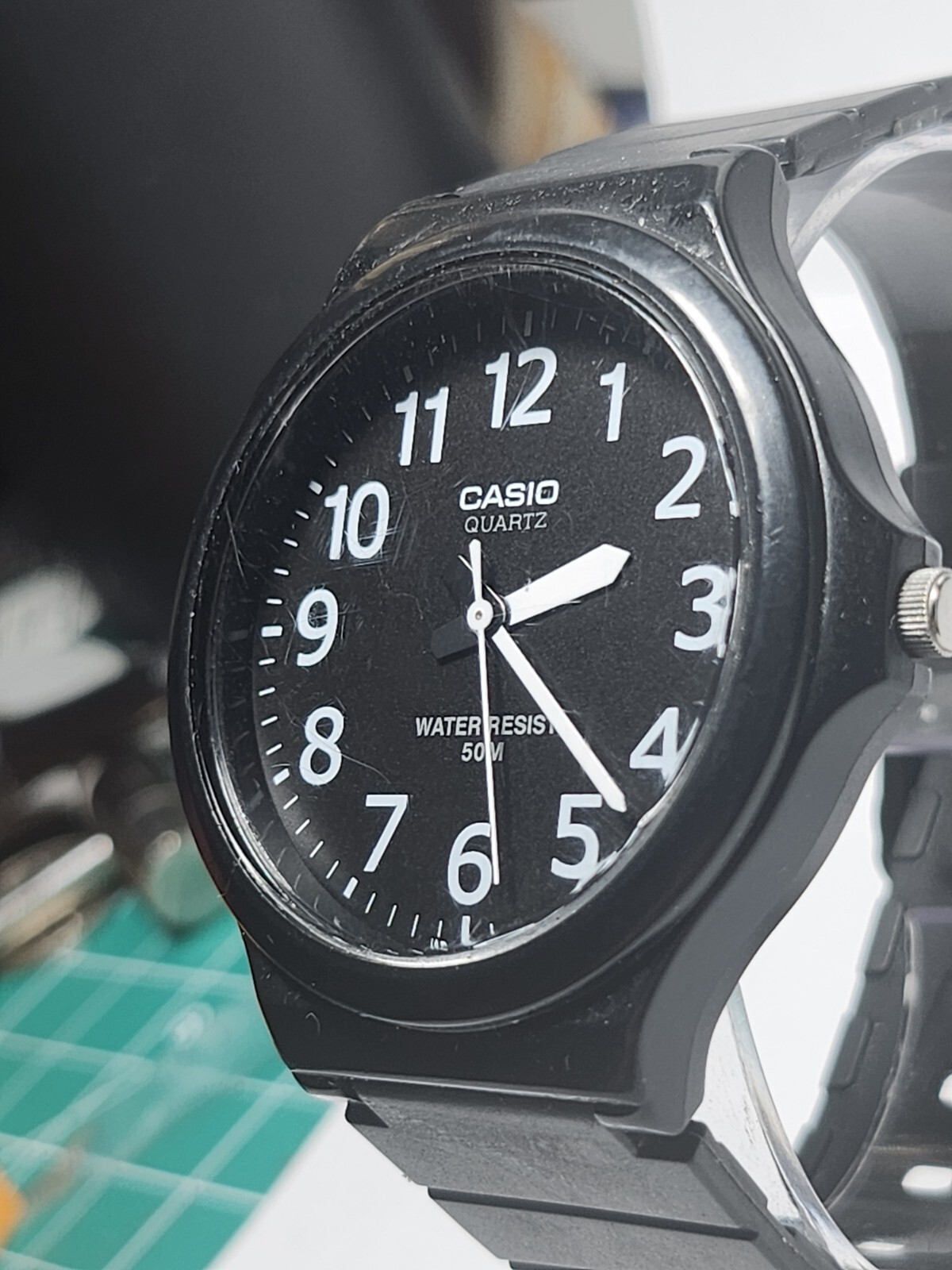 Casio Mens MW240 Black White Dial Analog Wr50m Watch for sale online | eBay