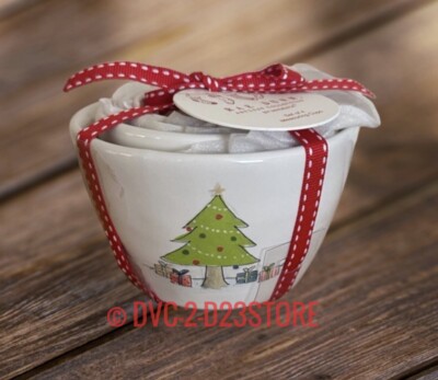 Rae Dunn Watercolor Christmas Tree Measuring Cups White Ceramic Cottage ...