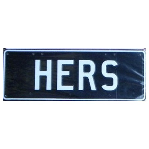 Novelty Number Plate - Hers White On Black AUS Licence Plate Sign Wall ...