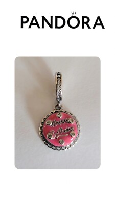 Authentic Pandora #798888C01 Pink Birthday Cake Dangle Charm with CZ W ...