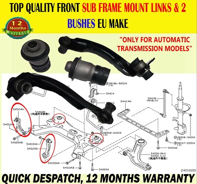 FOR NISSAN NOTE AUTO 2005- FRONT SUBFRAME MOUNT MOUNTING LINKS ARM ARMS ...