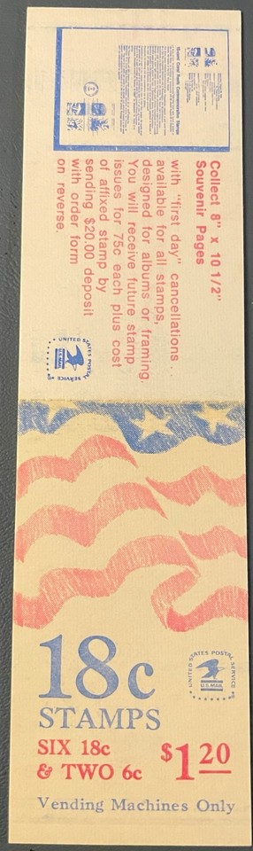 US Stamp Booklet BK138 of SCN 1893a Two 6c stamps & Six 18c Stamps $1. ...