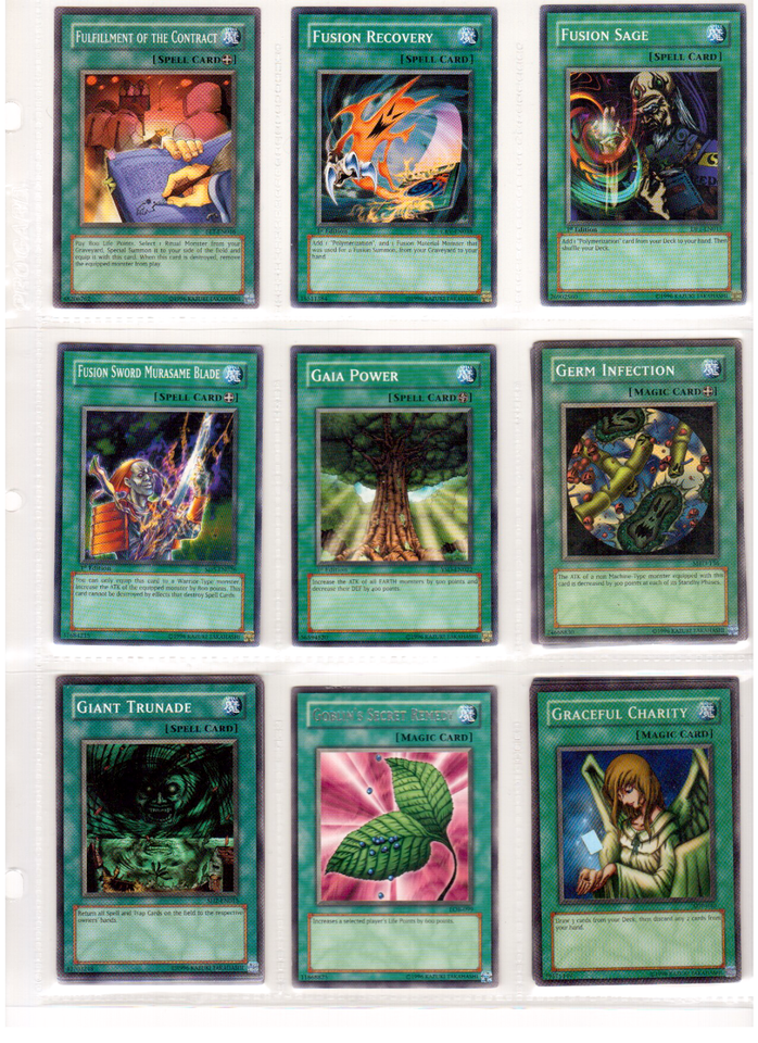 Original Yugioh Game - Magic & Spell Card Collection - 31 Pages, Binder ...