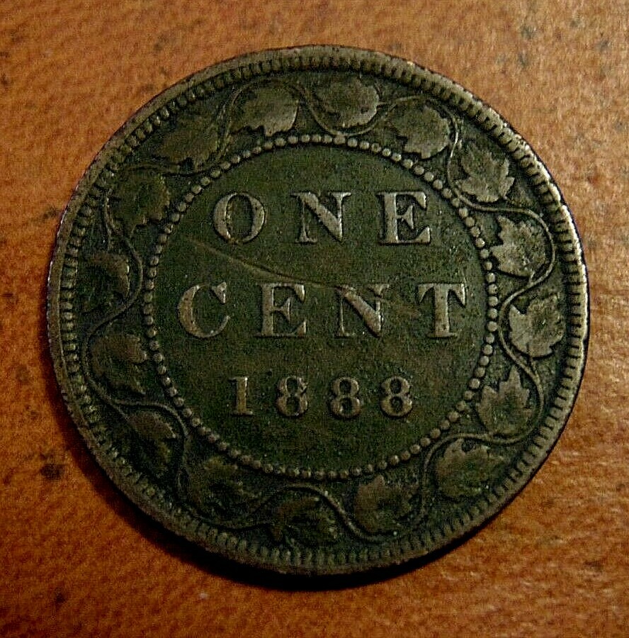 1888 CANADA one penny 1 large cent copper coin Queen Victoria | eBay