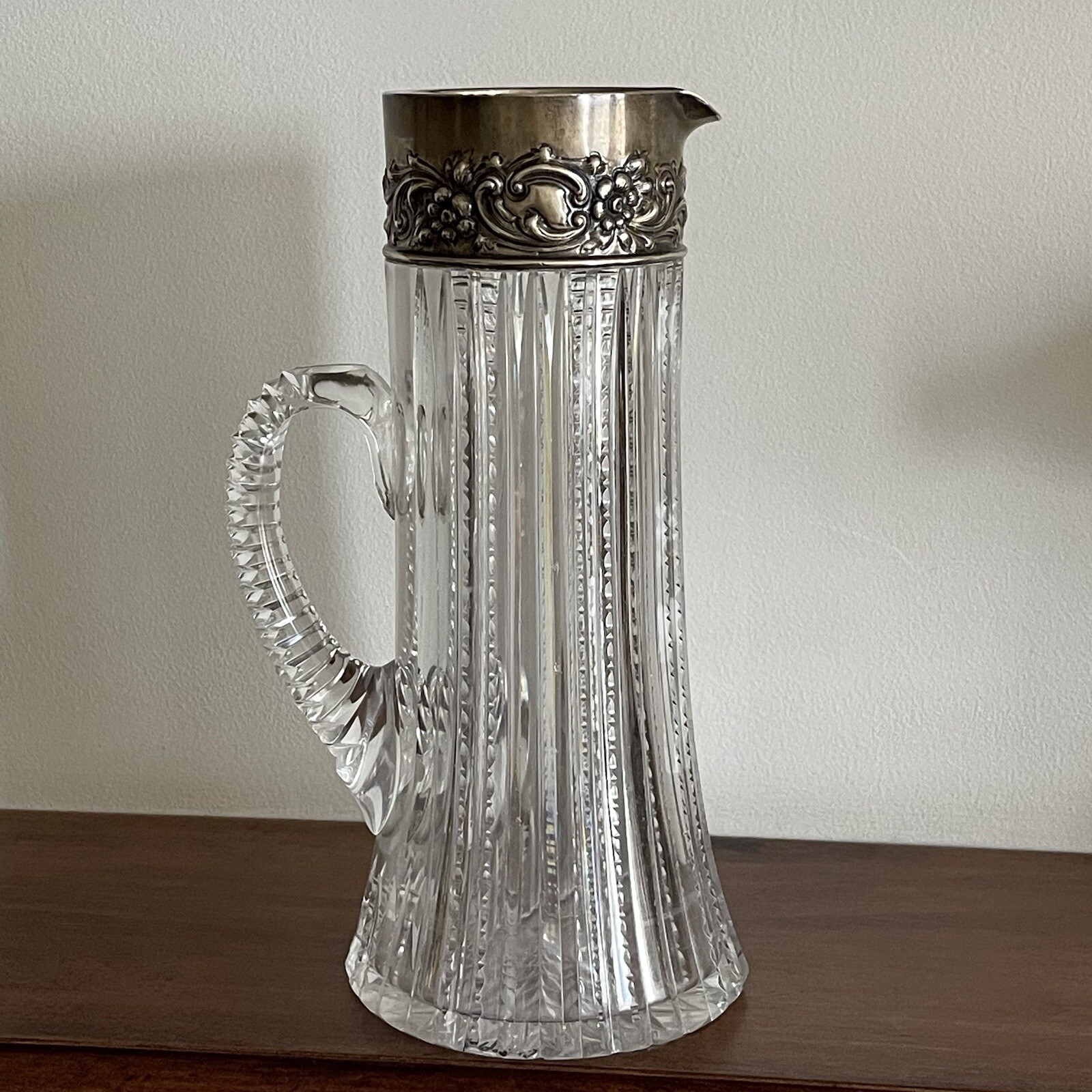 Cut Glass Water Claret Pitcher By Dominick Haff, Sterling Silver | eBay
