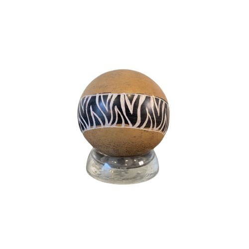 Zebra Stripe stone Sphere Hand Carved Painted Brown Black | eBay