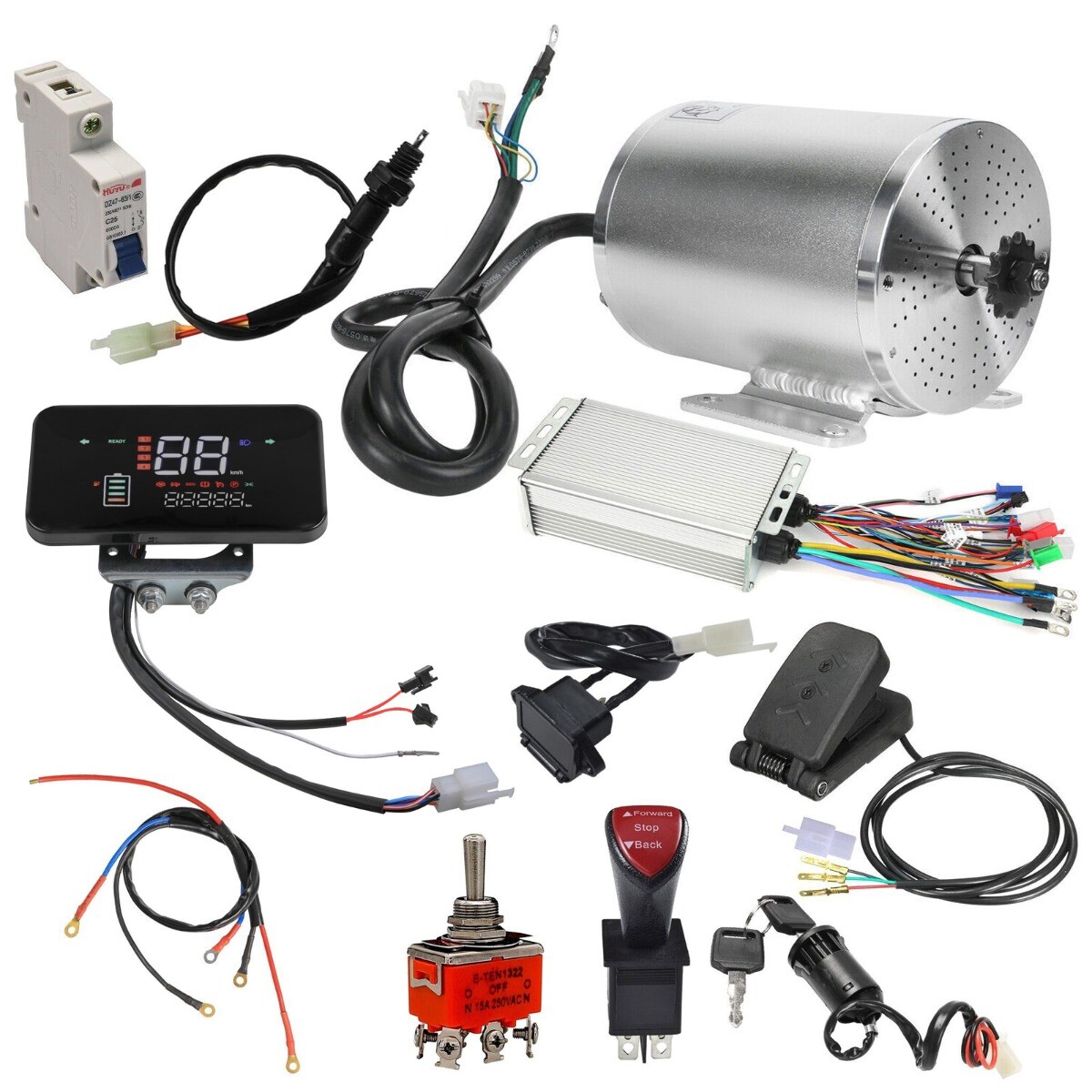72V 3000W Brushless DC Motor Controller Kit Electric Go Kart Quad Ebike ...
