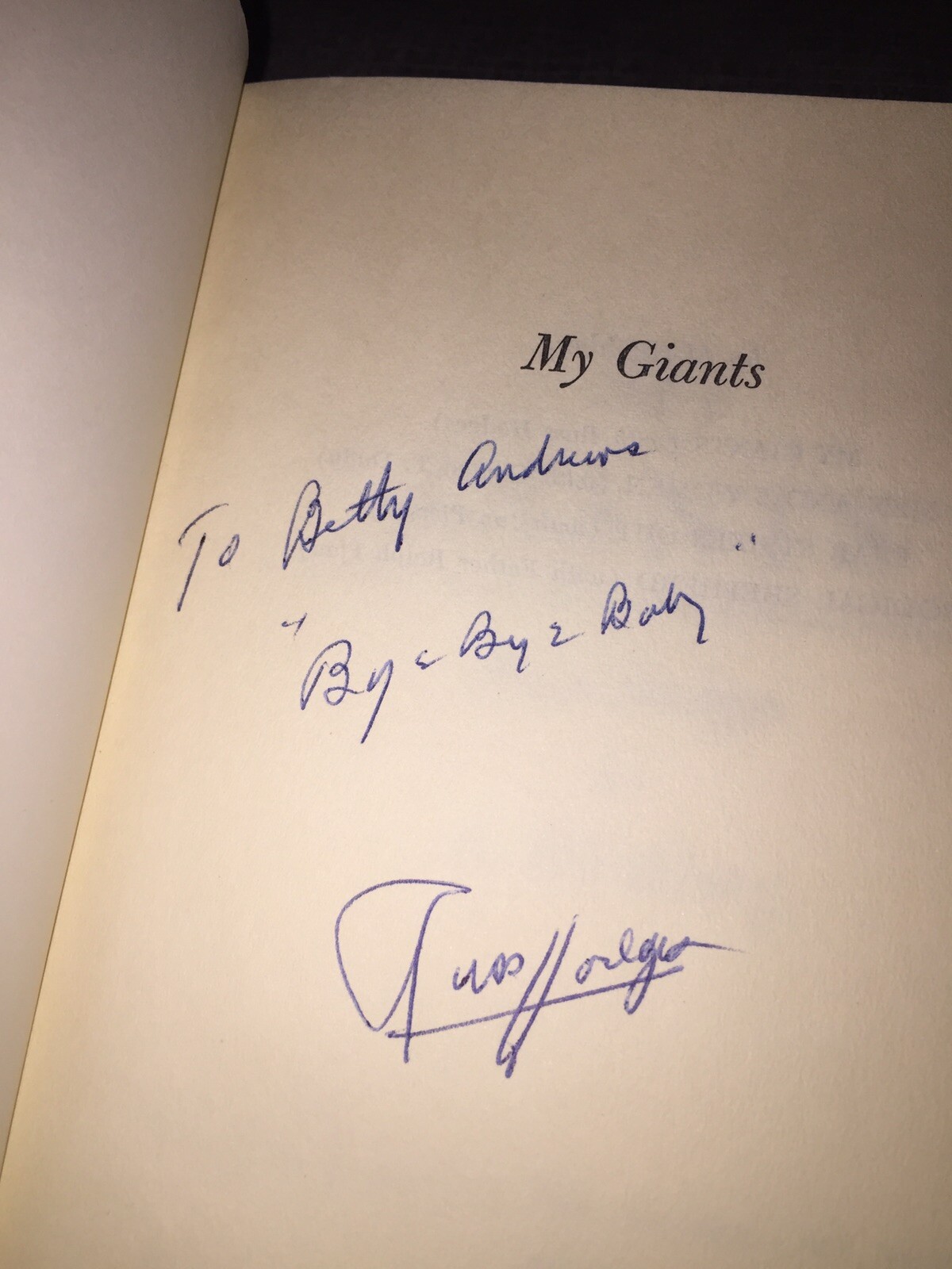RARE Signed RUSS HODGES First Edition "My Giants" Autographed Inscribed ...