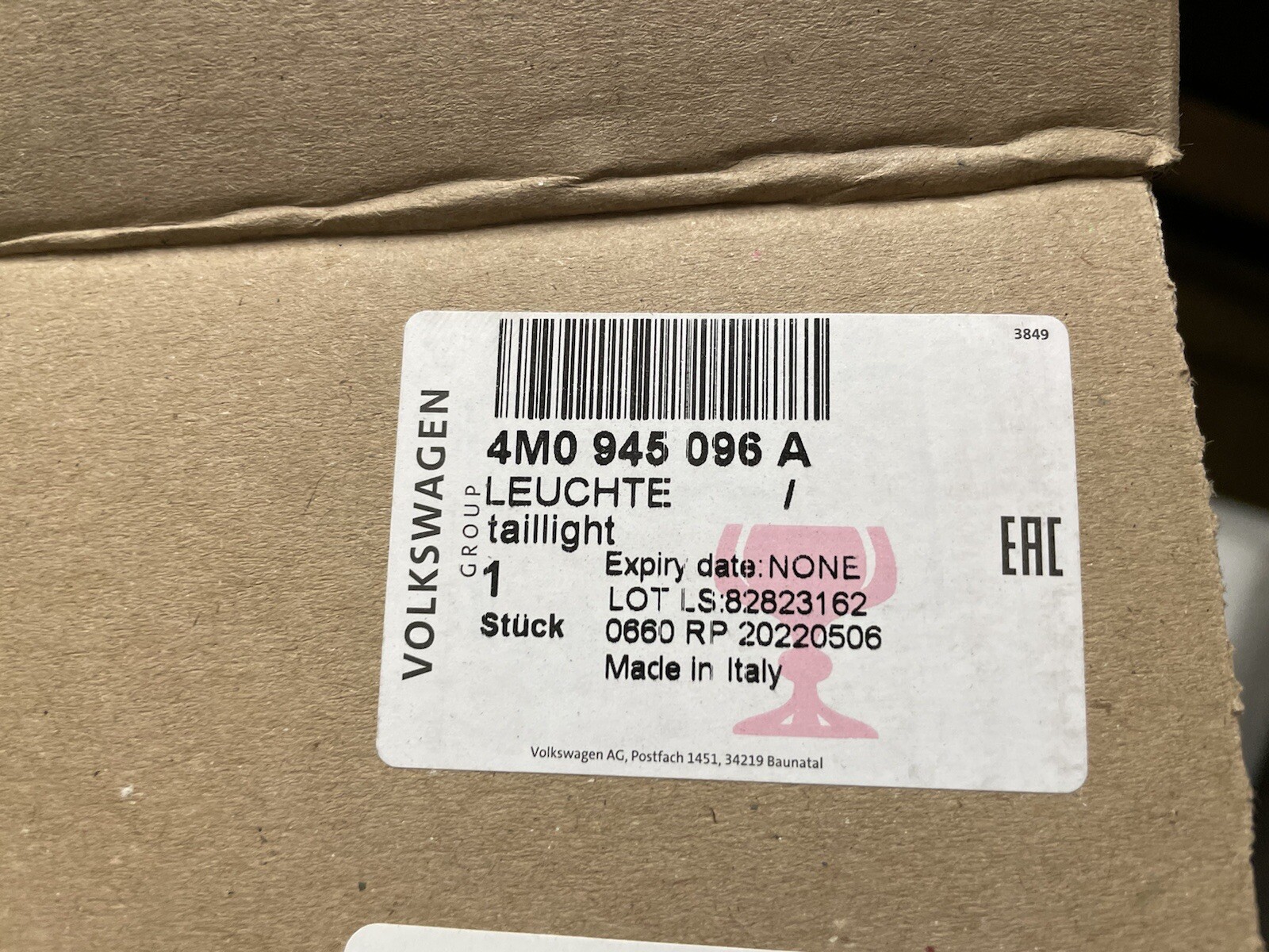 NEW ORIGINAL Audi Q7 2016 RIGHT Lower Tail Light Assembly 4M0945096A ...