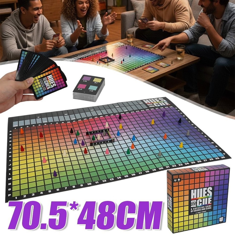 Hues and Cues Clever Colors Board Game For 3-10 Players Ages 8 ...