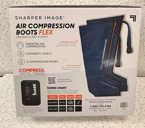 Sharper Image Air Compression Boots Flex Leg Recovery Small/Medium 5 ...