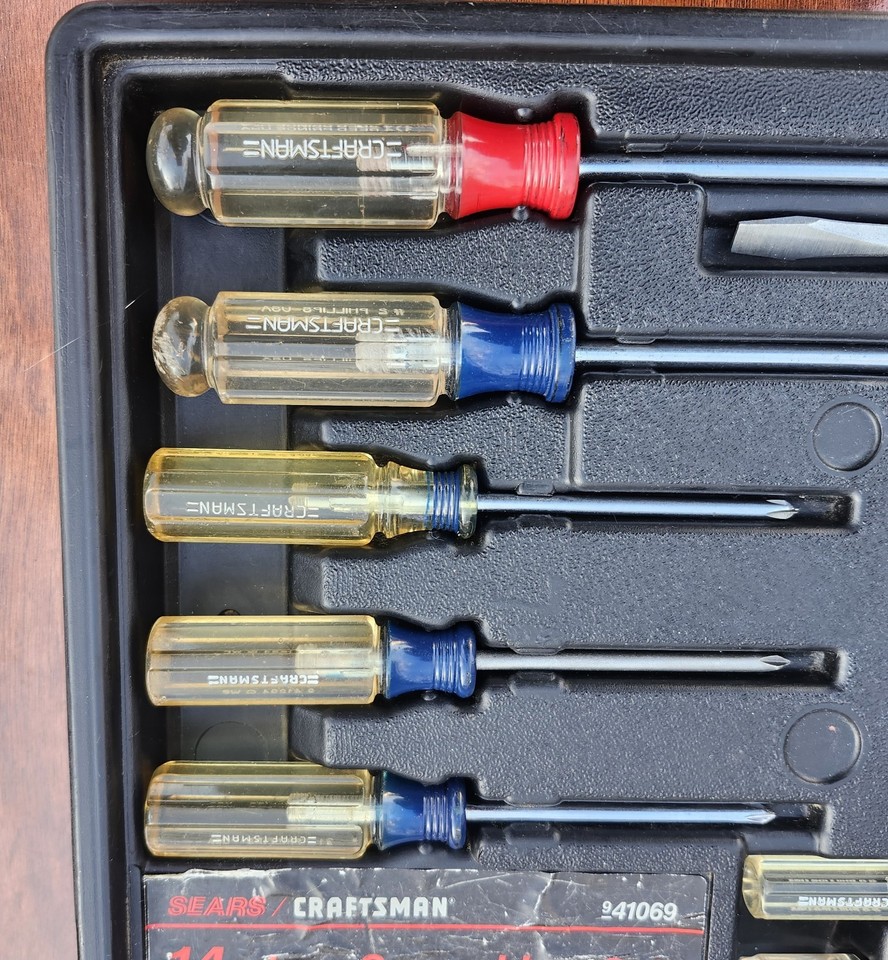 SEARS CRAFTSMAN 14 Pc. Screwdriver Set W Hard Case. 9_41048 USA 🇺🇸 RARE ...