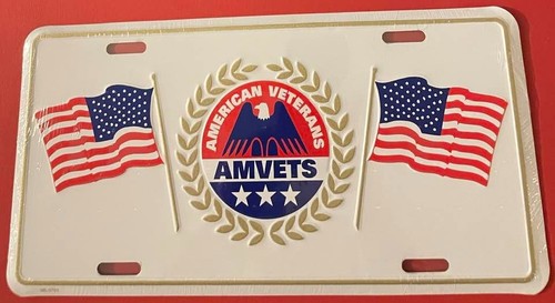 American Veterans Booster License Plate AMVETS USA Flags | eBay